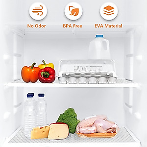 Shelf Liners for Kitchen Cabinets Refrigerator Liners Waterproof & Oil-Proof Kitchen Cupboard Liner Non-Slip Drawer Mats EVA Material Non Adhesive Fridge Liner for Shelves