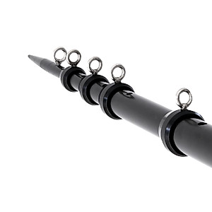 Tigress XD Telescoping Aluminum 18’ Outrigger with 1-1/2" Base OD, Ideal for Sport Fishing Boats up to 40 feet, Features Tigress XD 316 Stainless Steel for Durability, Black