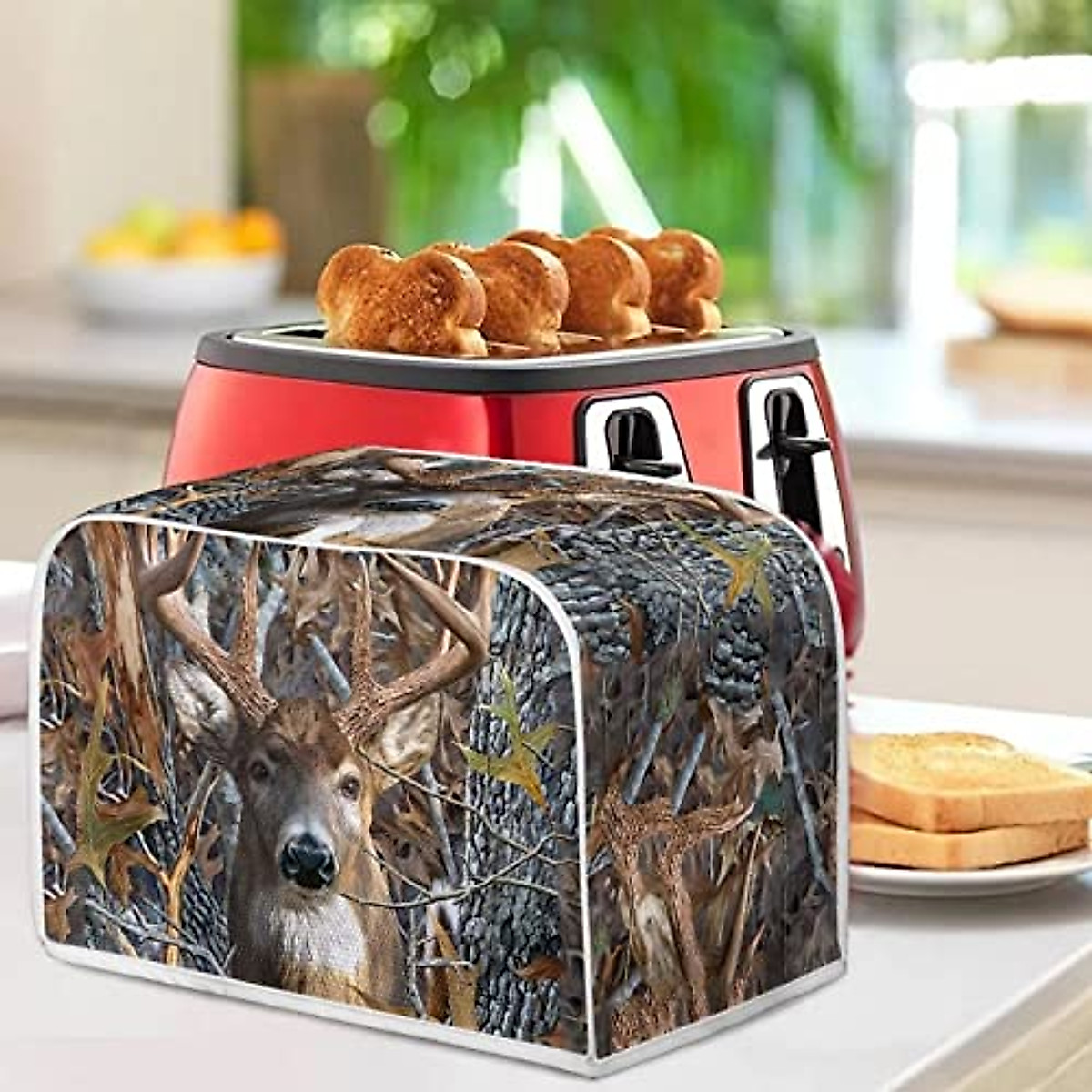 DISNIMO Hunting Forest Deer 2-Slice Toaster Cover, Bread Maker Oven Cover Kitchen Small Appliance Cover, Universal Size Microwave Oven Dustproof Cover Women Gift