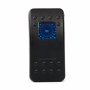 Amarine Made 12v 20A Rocker Switch Waterproof On-Off-On 2 Position Switch Boat Marine DPDT 7 Pin with 2 Led Lights (Blue)