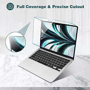 ProCase Screen Protector Compatible with MacBook Air 13.6 Inch 2022 Released Model A2681, Tempered Glass Film Guard for MacBook Air 13.6 2022 A2681 with M2 Chip & Touch ID