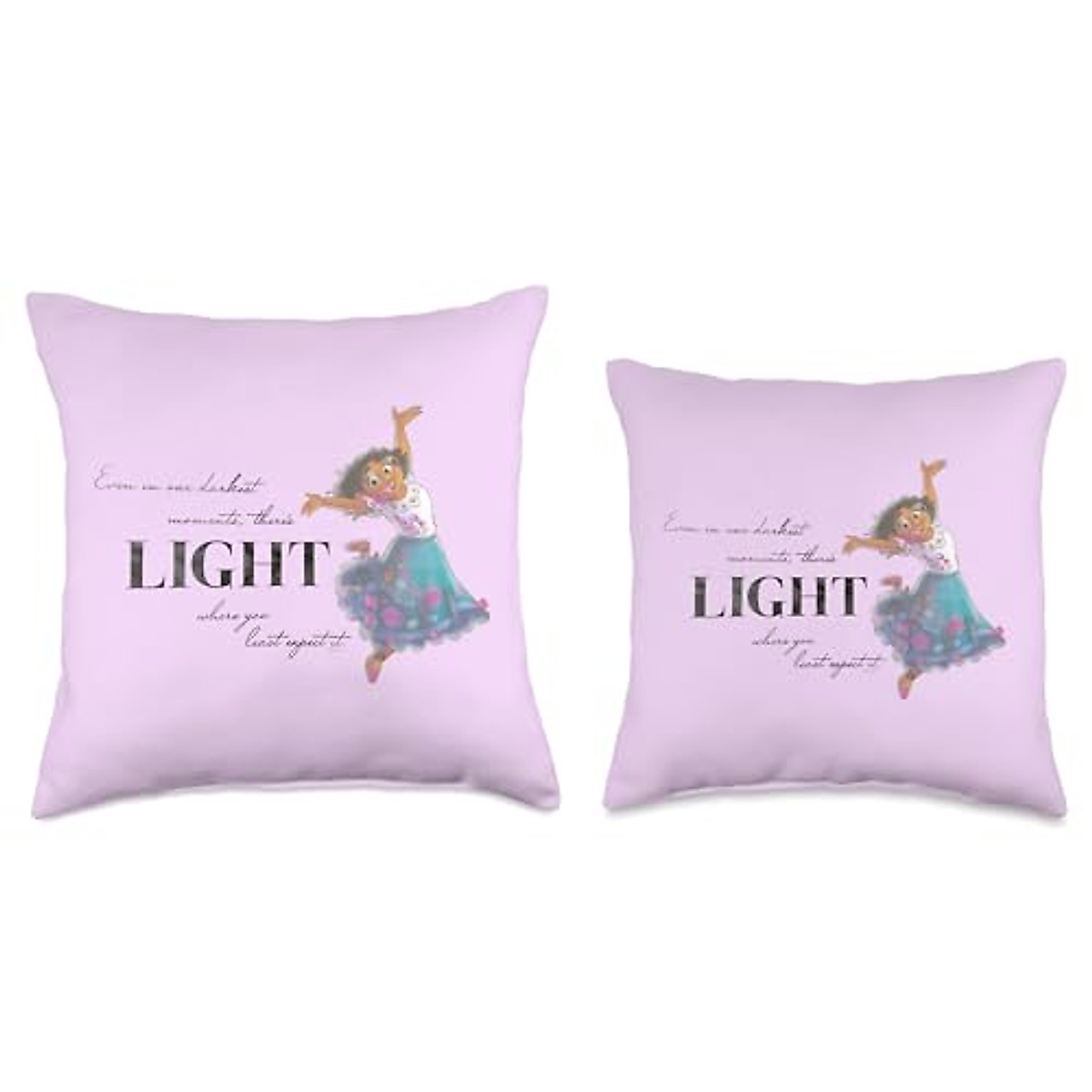 Disney 100 Anniversary Encanto Mirabel D100 Quote Light Throw Pillow, 16x16, Multicolor