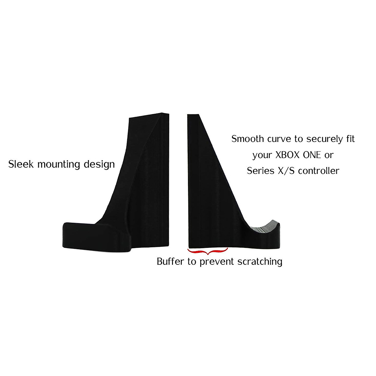 3DLASERSLAB Damage-Free Controller Wall Mount Kit for Xbox One (4 Pack, Black), Microsoft, Easy Install, 3M Command Strip Included (Black, 4)