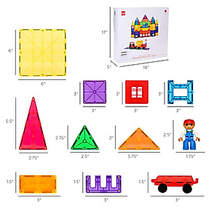 Best Choice Products 265-Piece Kids Colorful Magnetic Tiles Set 3D Construction Magnet Building Blocks Educational STEM Toy
