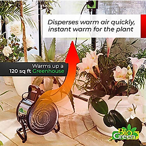 Bio Green PAL 2.0/USDT Palma Greenhouse Heater incl. Digital Thermosta, 11 x 8 x 12.5" / 280 x 195 x 315 mm