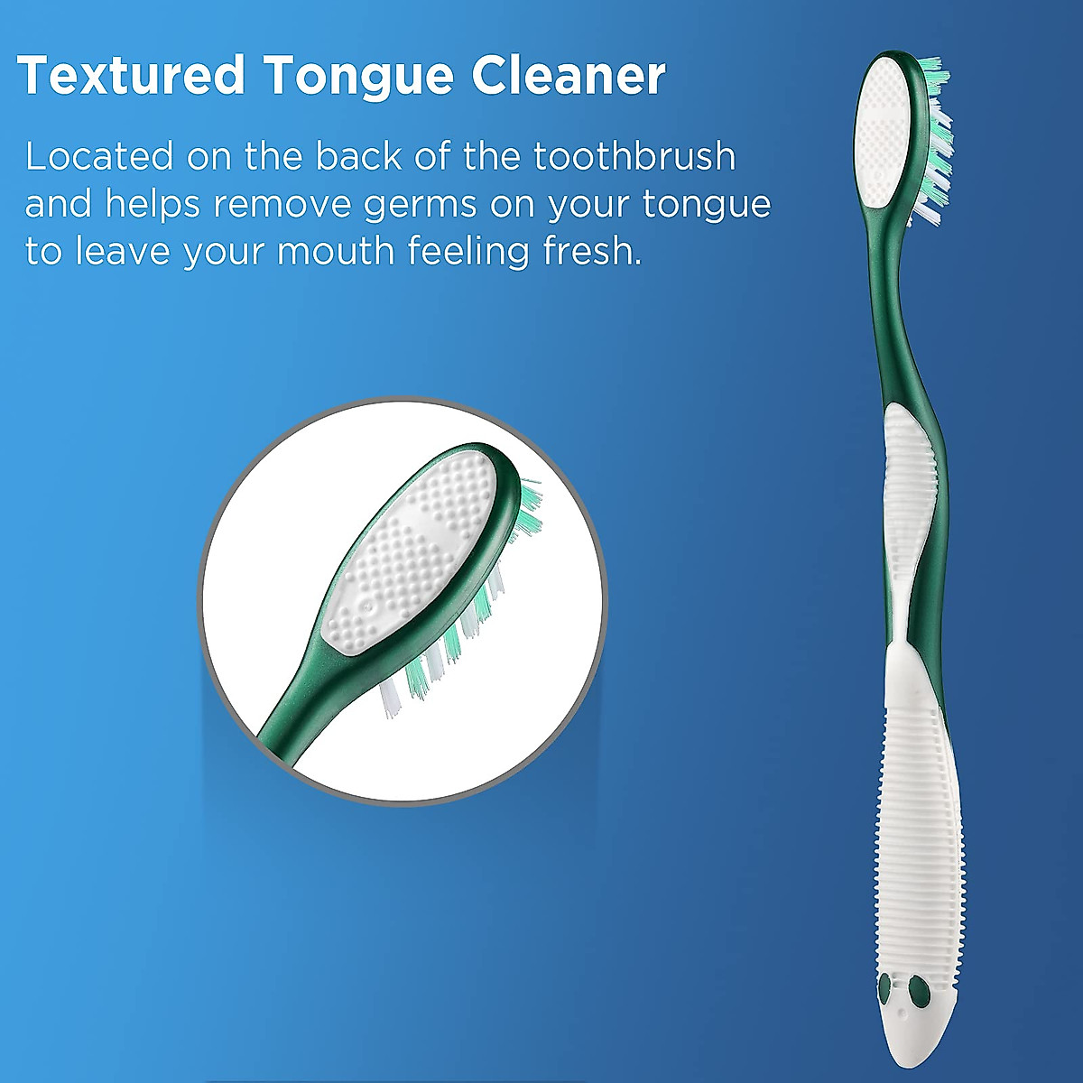 Fremouth Hard Toothbrushes for Adults, with Cross Firm Bristles, 6 Count