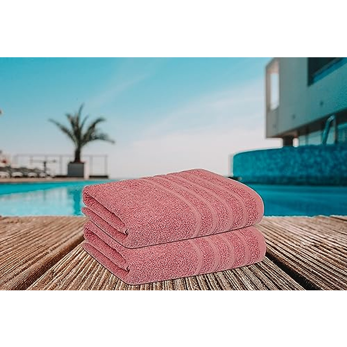 Textila Pink Bath Towels Pack of 6-24x48 inch Cotton Terry Towels for Bathroom Highly Absorbent, Soft Feel, Quick Dry, Lightweight Bath Towels for Shower, Pool, Gym, SPA, Hotel & Daily Use Towels
