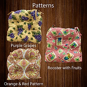 Indoor and Outdoor Chair and Seat Cushion 18"x18" Pack of 2 - Rose Flower (Zippered) Pattern Premium Durable Fabric, Comfort and Softness for Office & Patio Furniture U-Shape Non Skid Chair Cushion