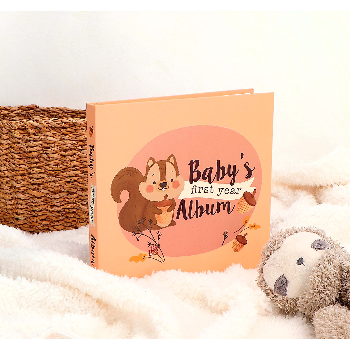 NOVO baby Baby Memory Book | First Year Photo Album | Up to The First 5 Years | Perfect for Boys and Girls | Achievements, Memories, Milestones | Baby Shower Present