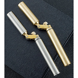 Creative Nunchaku Kerosene Lighter Pure Copper Funny Retro Grinding Wheel Flint Lighters Foldable Mini Portable Lighter Best Gift,Silver