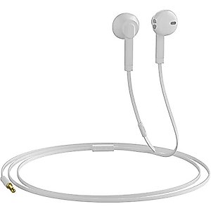 Headphones with Microphone Certified in-Ear Headphone 3.5mm Noise Isolating Earphones Headset for Laptop Tablet Android Smartphones (White) 1-Pack