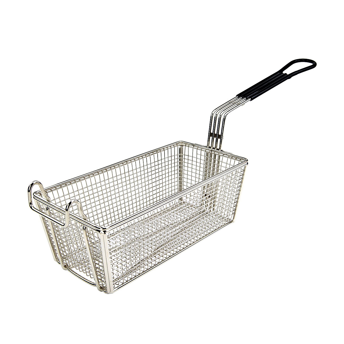 Wincо FB-05, 10-Inch Heavy-Gauge Deep Fry Basket with Black Coated Handle, French Fries Fryer Basket, NSF