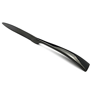 JANKNG 20-Piece 18/10 Stainless Steel Flatware Set Mirror Polishing Black, Serive for 4