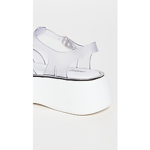 Melissa Women's Possession Plato Sandals, Clear/White, 10 Medium US