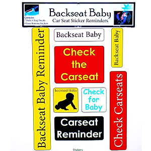 Backseat Baby - Reminder Stickers - Pack of 15 Clings, Stickers & Decals