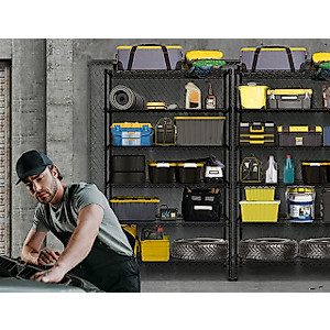 Garage Storage Shelves, 6000 Lbs Capacity NSF Certified Heavy Duty Garage Shelving with Wheels, 6 Tier Adjustable Metal Shelving for Garage Basement, Storage Rack Utility Shelf 48"Lx 18"Wx 78"H