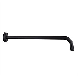 12 Inch Shower Arm with Flange,Stainless Steel 90 Degree Rain Shower Head Extension Arm,Wall-Mounted Shower Head Arm for Fixed Shower Head,Matte Black