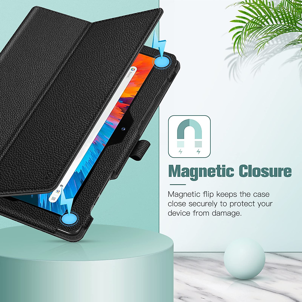 Fintie Case for QunyiCO Y10 10.1" / Pritom Tronpad M10 10 inch Tablet, Premium Vegan Leather Folio Protective Stand Cover with Pencil Holder - Black