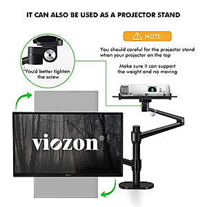 Viozon Monitor and Laptop Mount, 3-in-1 Adjustable Triple Monitor Arm Desk Mounts, Dual Desk Arm Stand/Holder for 17 to 27 Inch LCD Computer Screens, Extra Tray Fits 12 to 17 inch Laptops (OL-10T-B)