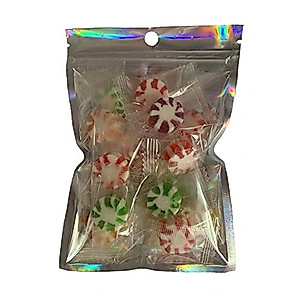 50Pack Holographic Foil Pouch Bag Flat Ziplock Bag Resealable Smell Proof Bags Aluminum Foil Bags Rainbow Mylar Bags for Lip Gloss Bath Salt Food Storage Party Favor (4 x 6 Inches)