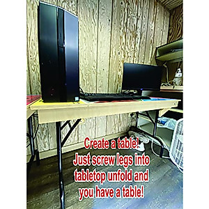 Premium Industrial Steel Heavy Duty Folding Table Legs - 27 In'', Steel Powder Coated Gloss Black, Commercial Grade Durability for Tables, Chair's, Office Table (2)