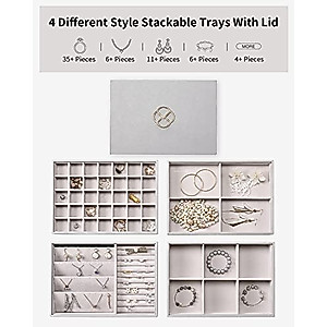 Vlando NEW Miller Jewelry Trays Stackable Showcase Display Drawer Organizer Storage- Multi-Purpose,Multiple Combinations, Large Capacity Multi-Layer Design and Fashion(Grey)