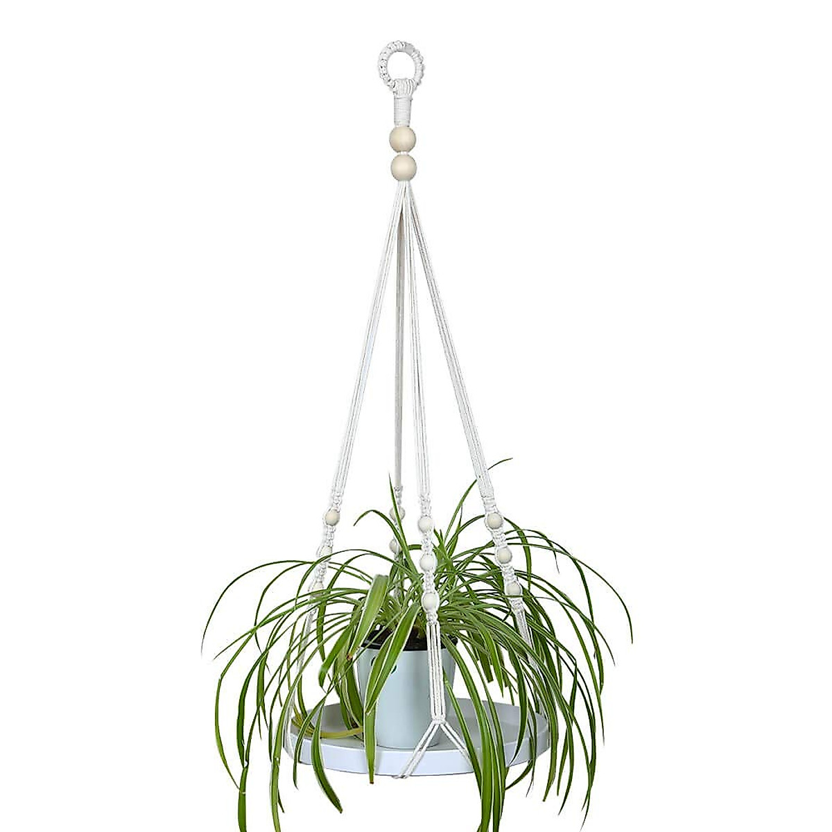 UL Source Macrame Planter Hanger with Large Tray 100% Handmade Wall Hanging Plants Bracket for Indoor Plants Home Decor Gift