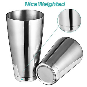 Etens Cocktail Shaker Set, Bundle Boston Bar Shakers and 24 oz Martini Shaker Stainless Steel - Weighted Shaking Metal Tins Drink Mixer Bartender Kit Bartending Tools
