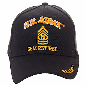Officially Licensed US Army Retired Baseball Cap - Multiple Ranks Available! (Command Sergeant Major)