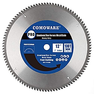COMOWARE Circular Miter Saw Blade - 12-inch 100 Tooth TCG Metal Saw Blade, 1 inch Arbor Heavy Duty for Aluminum and Non Ferrous Metals