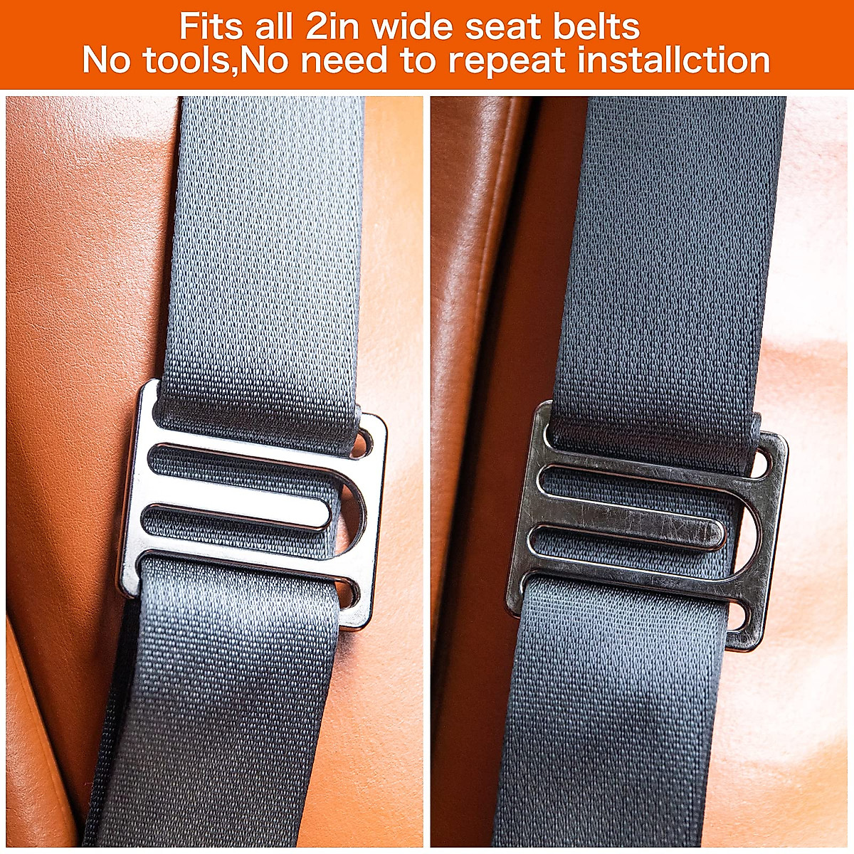 Car Seat Belt Clip Seat Belt Adjuster Buckle Comfortable Universal Shoulder Neck Seatbelt Lock Positioner Latch for Adults, Kids, Pregnant, Fat Man 2Pack Silver TXZWJZ