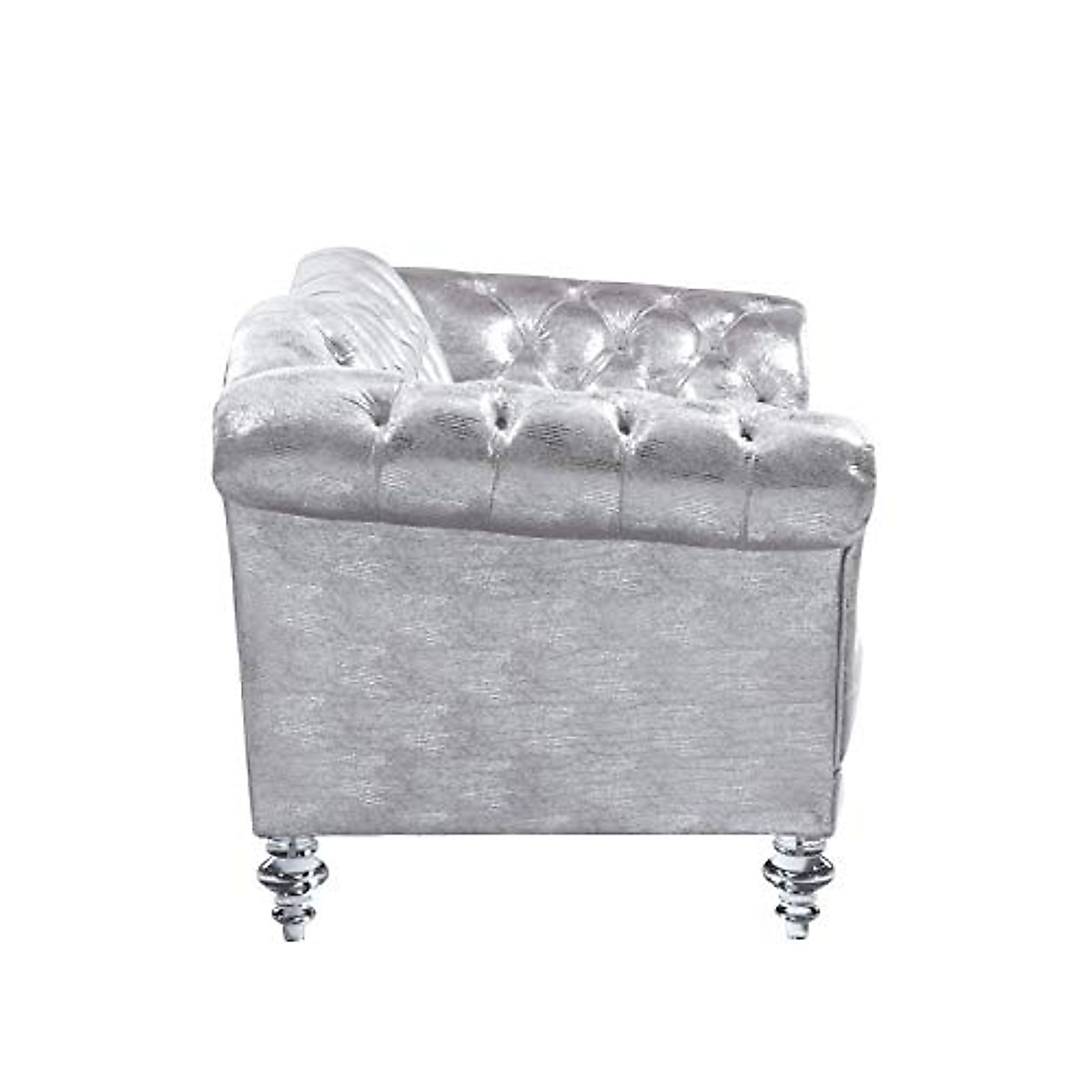ACME Furniture Dixie Loveseat, Metallic Silver
