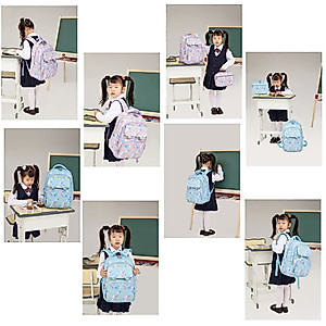 Rainbow Backpack Set with Lunch Bag Bookbag for Girls 2pcs SchoolBag for Preschool Kindergarten Toddler Kids School Backpack