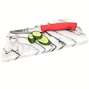 QaaN WooD Multifunctional Marble Slab Stone Serving Tray for Charcuterie,Meet,Pastry,Perfect White Cheese Board and Cutting Board, Tray,ative Tray,Vanity