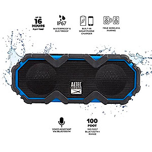 Altec Lansing IMW479 Mini LifeJacket Jolt Heavy Duty Rugged Waterproof Ultra Portable Bluetooth Speaker up to 16 Hours of Battery Life, 100FT Wireless Range and Voice Assistant (Royal Blue)
