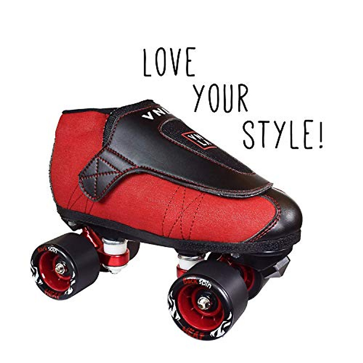 VNLA Junior Code Red Jam Skates for Men and Women - Indoor Unisex Roller Skates for Tricks and Jam Skating- Red/Black (Men 10 / Women 11)