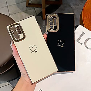 ZTOFEAR Compatible for Samsung Galaxy Note 10 Pro/Plus,Cute Plating Love Hearts Pattern Case with Camera Lens Protection,Soft TPU Bumper Electroplated Case for Girls Women,Black