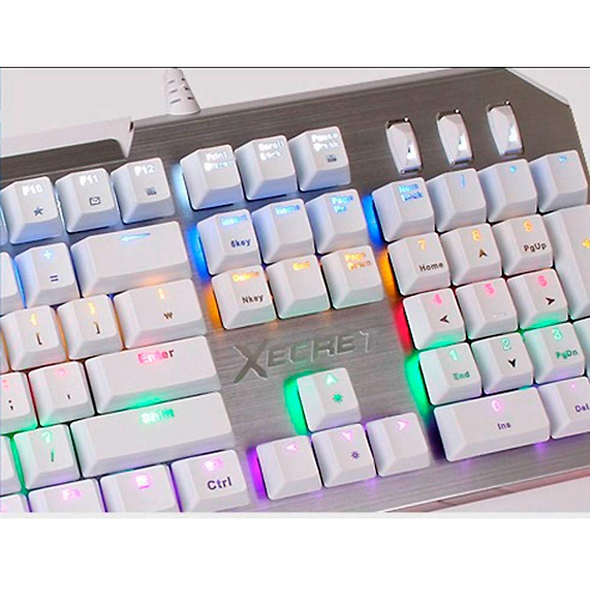 Xecret K820L LED Backlight Mechanical Outemu Wired Gaming Keyboard Silver