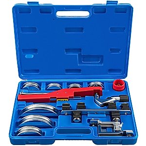 VEVOR Pipe Bender, 7 Dies 1/4-7/8 Inch Refrigeration Ratcheting Tube Bender Kit, 90° Tubing Bender with Reverse Bending Attachment for HVAC