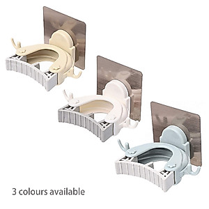 WAVALP Broom Holder Wall Mount with Command Hooks Heavy Duty Mops Holder Organizer with Command Strips Anti-Slip Home Storage and Organization Tool (White 6 pcs)