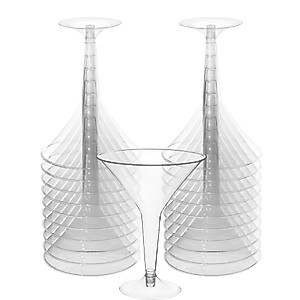 Amscan Plastic Martini Glasses, 20 Count (Pack of 1), Clear