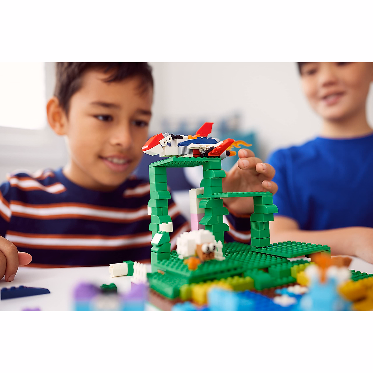 Max Build More Construction Themed 100 Pc Brick Set (3 Pack) by ZURU Over 300+ Toy Building Blocks, 3 Models to Build, Dragon Attack, Green Castle, and Space Car (Compatible with Major Brands)