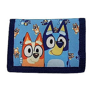 Bluey Kids Wallet with Zipped Coin Compartment & Card and Note Slots, Blue, 13 X 9 X .7cm, Modern