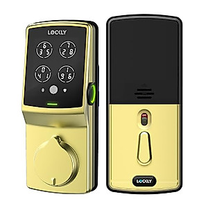 Lockly Secure Pro Smart Lock - Keyless Entry Deadbolt, Fingerprint Sensor, App Control, Key, Voice Control, Auto Lock PGD728WMG- Brushed Gold (Wi-Fi Hub Included)