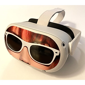 Redhead with White Sunglasses Decal for Quest 2 VR Headset - Meta/Oculus - Glossy Vinyl Sticker
