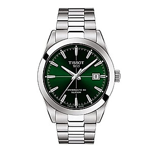 Tissot Men's Gentleman Auto Swiss Automatic Dress Watch with Stainless Steel Strap, Grey, 21 (Model: T1274071109101)