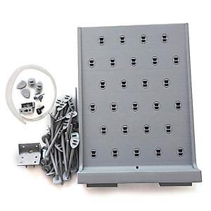 Eapmic 2 Pcs Laboratory Drying Rack Detachable 27 Pegs Wall Mount Glassware Drying Rack Built-in Molded Drain Pan, Lab Supply Pegboard for Tube Beaker Flask Dry