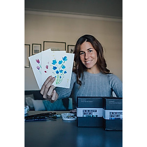 ETCHR Watercolor Postcards - Hot Press - Professional Artist Grade 100% Cotton Watercolor Cards for Mixed Media - 100 Hot Press Watercolor Paper Postcards - Vegan-Friendly