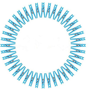 JuXinDa Clothes Pins Baby Shower Clothespin Favors Pink Girl Blue Boy Party Game（48PCS (Blue)