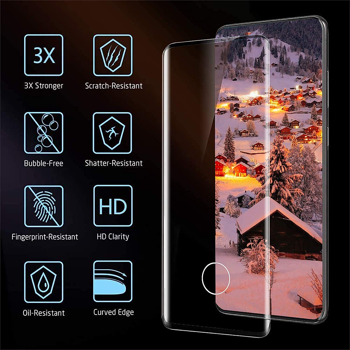 [2+2 Pack] Galaxy Note 10 Screen Protector Include 2 Pack Tempered Glass Screen Protector +2 Pack Tempered Glass Camera Lens Protector,HD Clear,9H Hardness,Anti-Scratch for Samsung Galaxy Note 10